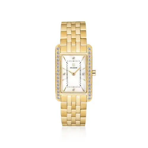 SIF JAKOBS JEWELLERY Martina Silver Plated Zirconia Watch - Stainless Steel Gold